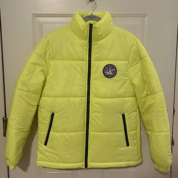 SHEIN | Jackets & Coats | Brand New Neon Yellow Jacket Zippered Shein ...